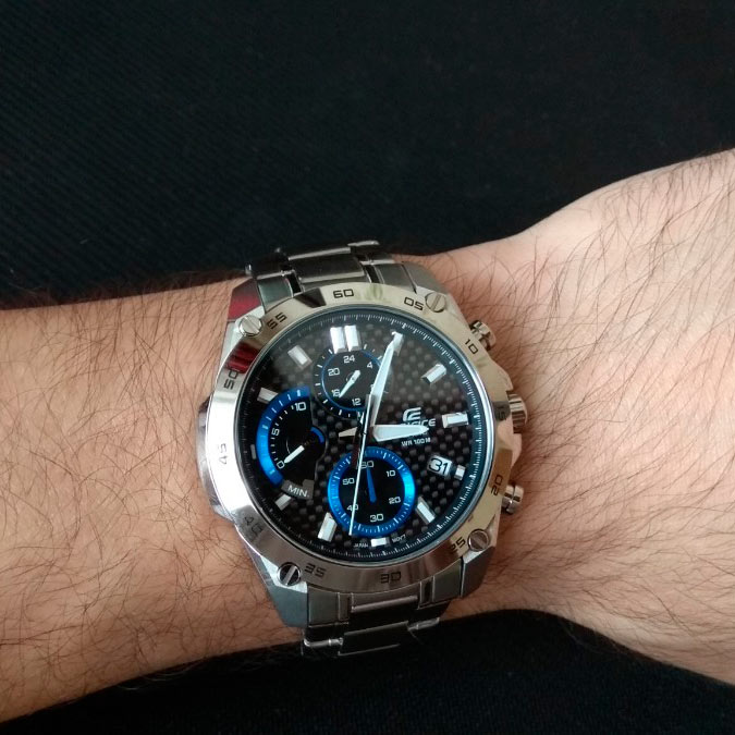 Reloj Casio Edifice EFR-557CD-1A Cronómetro » Macho Accesorios